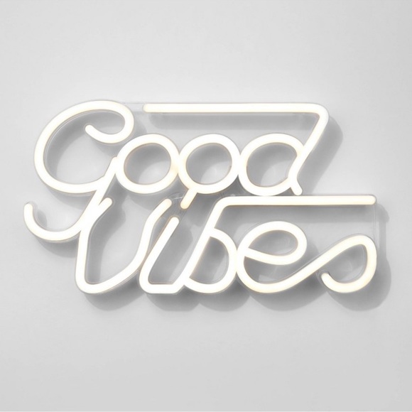 Room Essentials | Accents | Good Vibes Led Neon Wall Sign White Room ...